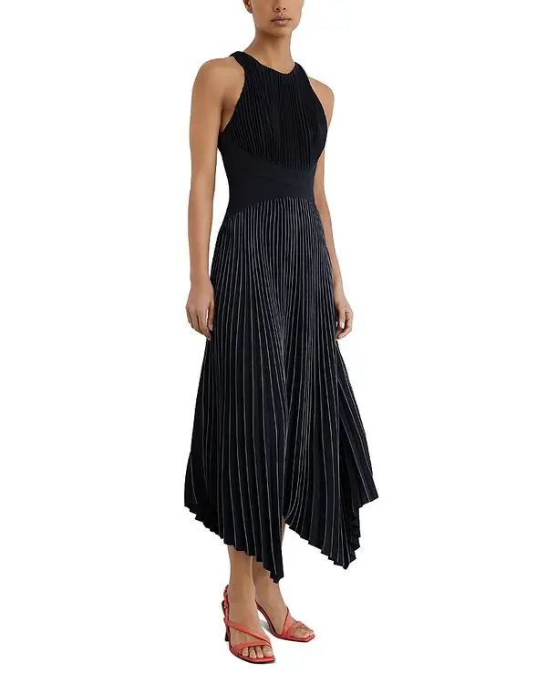 REISS Petites Rachel Pleated Dress