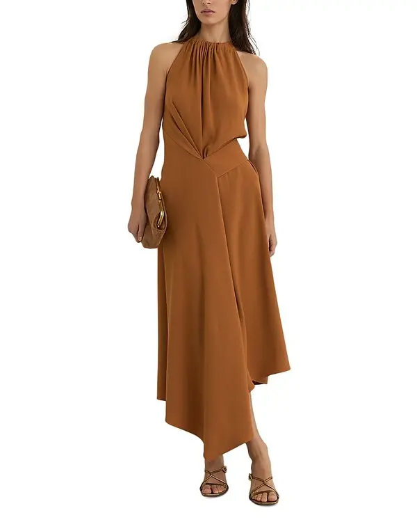 REISS Maeve Draped Midi Dress
