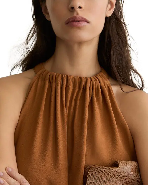 REISS Maeve Draped Midi Dress
