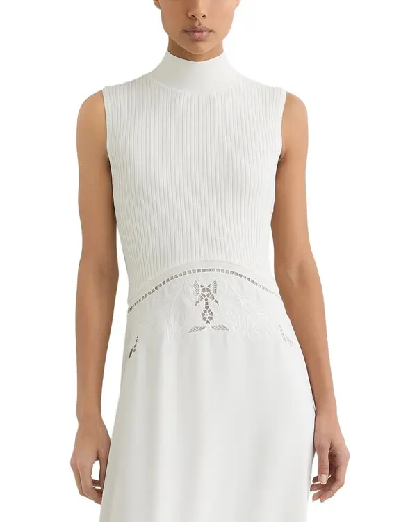 REISS Phoenix Sleeveless High Neck Midi Dress