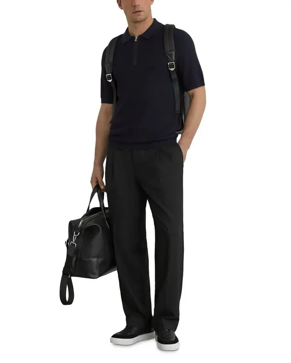 REISS Estate Regular Fit Half Zip Textured Polo Shirt