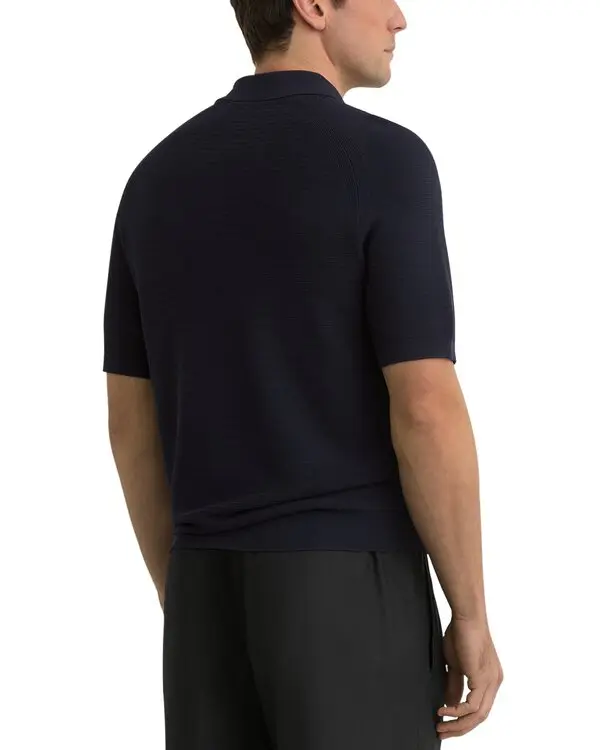 REISS Estate Regular Fit Half Zip Textured Polo Shirt