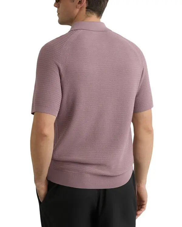 REISS Estate Regular Fit Half Zip Textured Polo Shirt