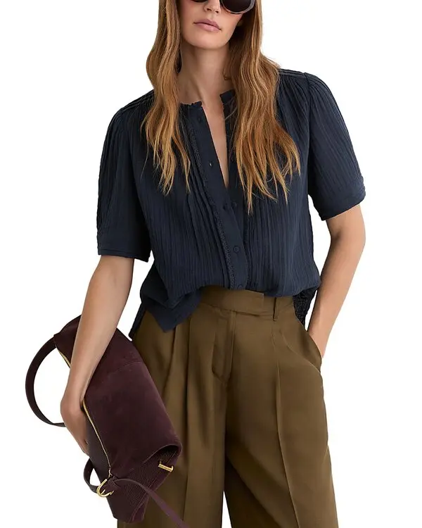 REISS Aurelia Muslin Top