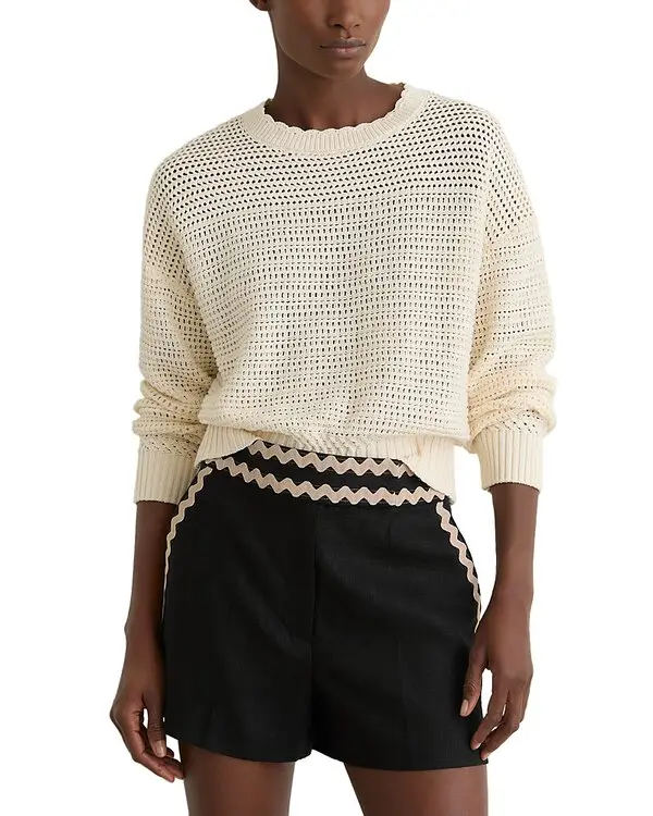 REISS Linen Wave Trim Shorts