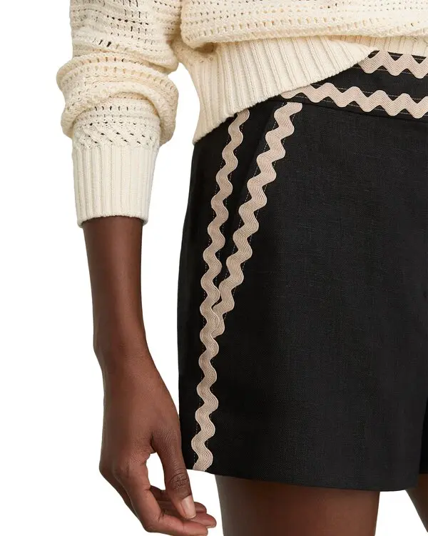 REISS Linen Wave Trim Shorts