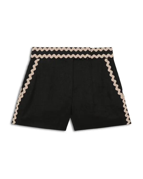 REISS Linen Wave Trim Shorts