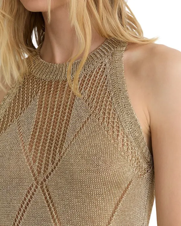 REISS Maia Metallic Knit Top