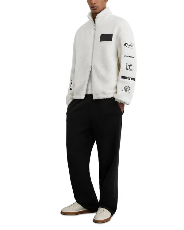 REISS X Mclaren Logo Fleece Zip-up Jacket - White