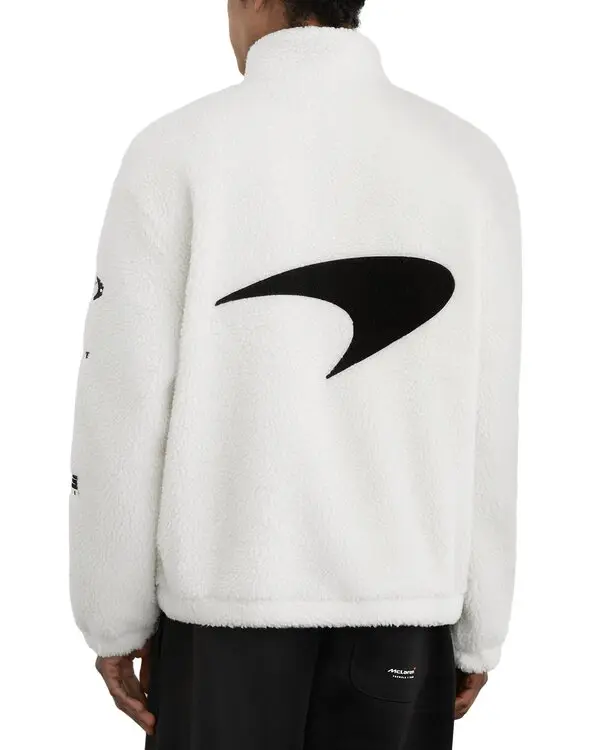 REISS X Mclaren Logo Fleece Zip-up Jacket - White