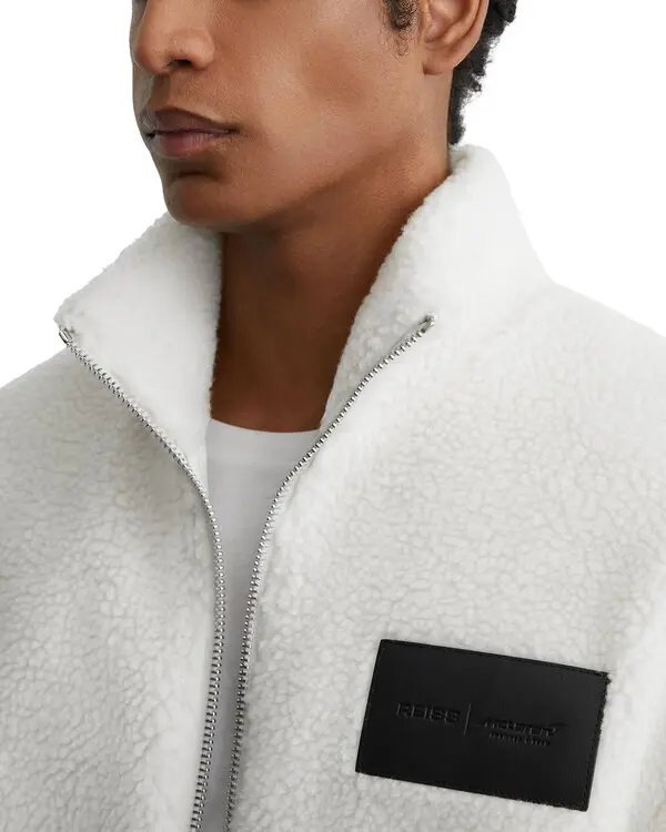 REISS X Mclaren Logo Fleece Zip-up Jacket - White