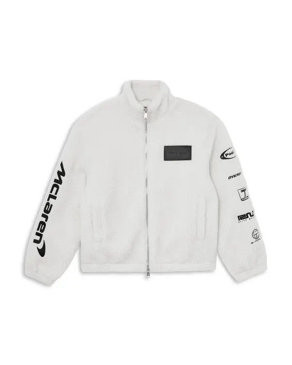 REISS X Mclaren Logo Fleece Zip-up Jacket - White