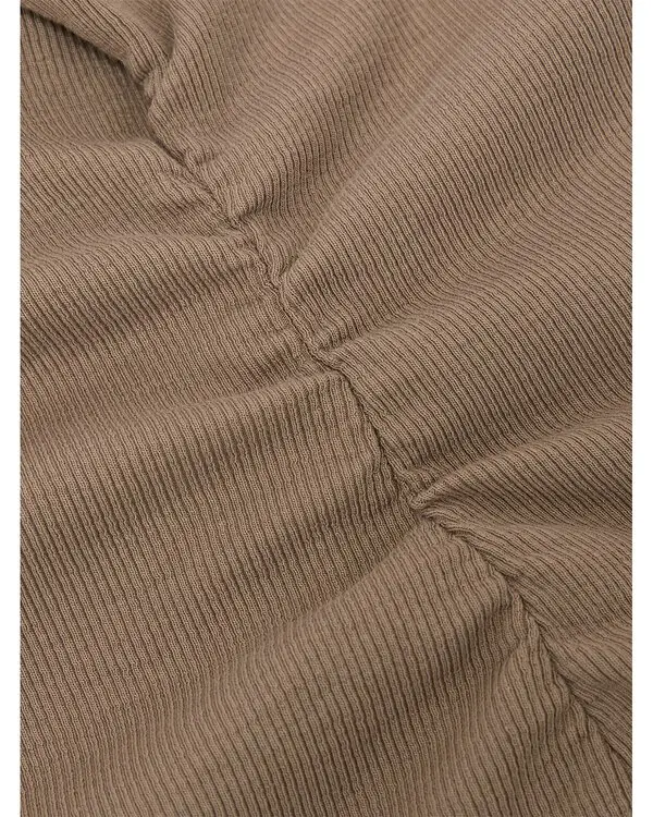 REISS Ruched V-neck Ribbed Top