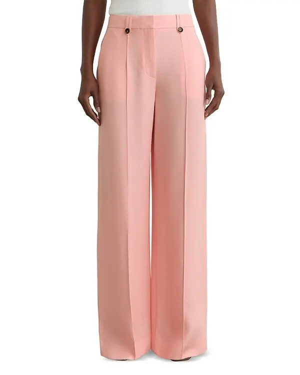 REISS Petite Magda Wide Leg Suit Trousers - Pink