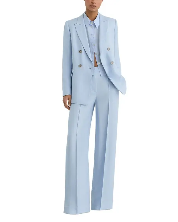 REISS Petite Magda Wide Leg Suit Trousers - Blue