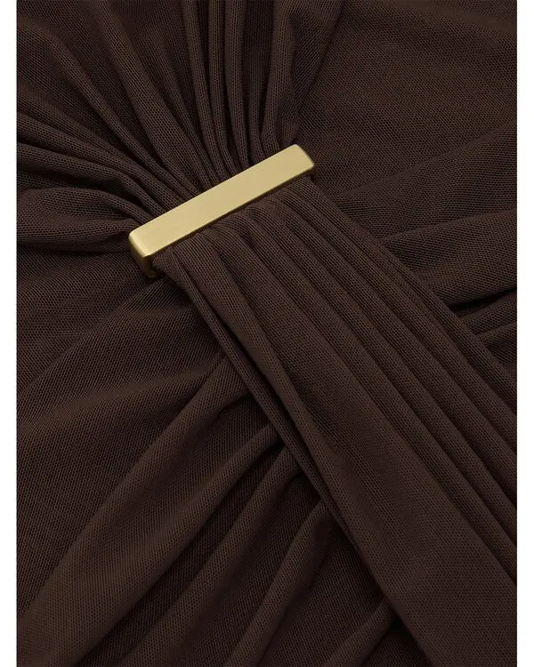 REISS Colette Gown - Chocolate