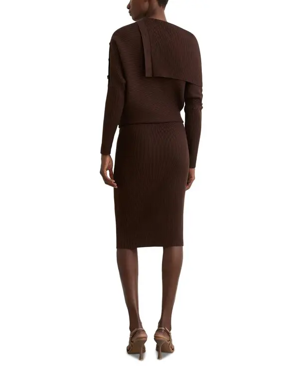 REISS Leana Draped Knit Bodycon Dress