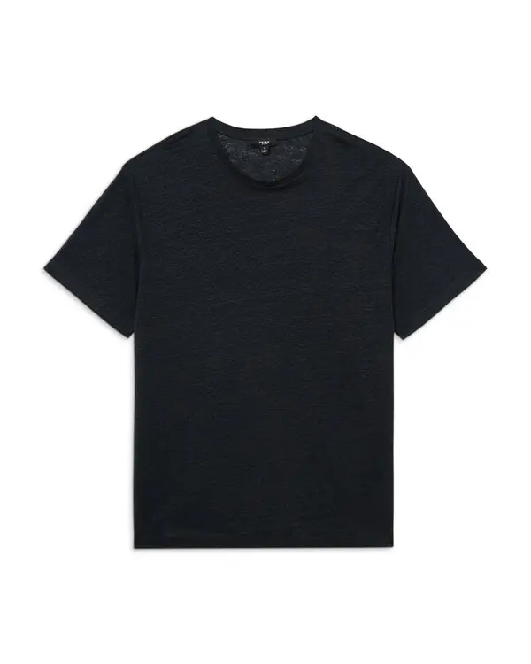 REISS Langley Relaxed Fit Linen T-shirt - Navy