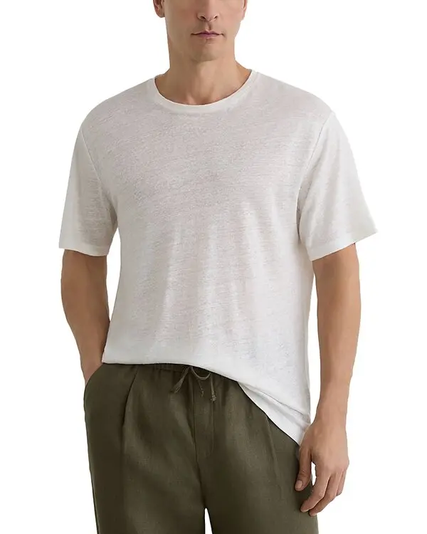 REISS Langley Relaxed Fit Linen T-shirt - White