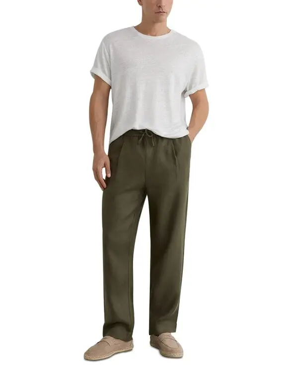 REISS Langley Relaxed Fit Linen T-shirt - White