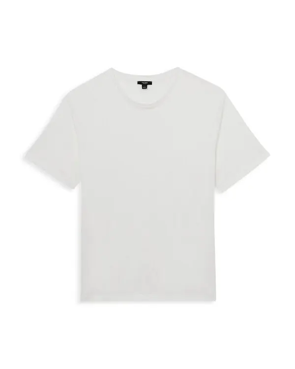 REISS Langley Relaxed Fit Linen T-shirt - White