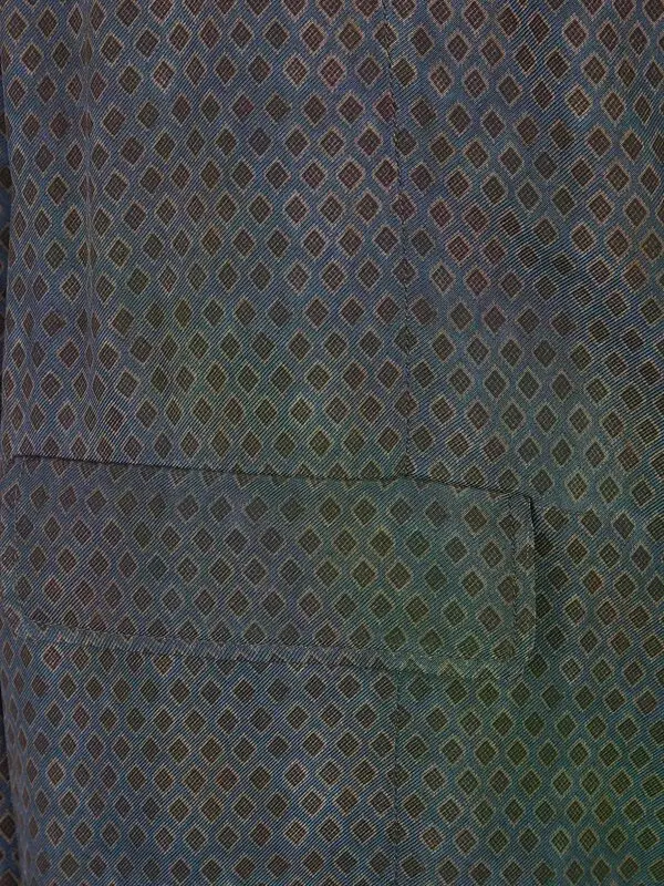 UMA WANG Geometric Pattern Tie-fastening Jacket - Blue