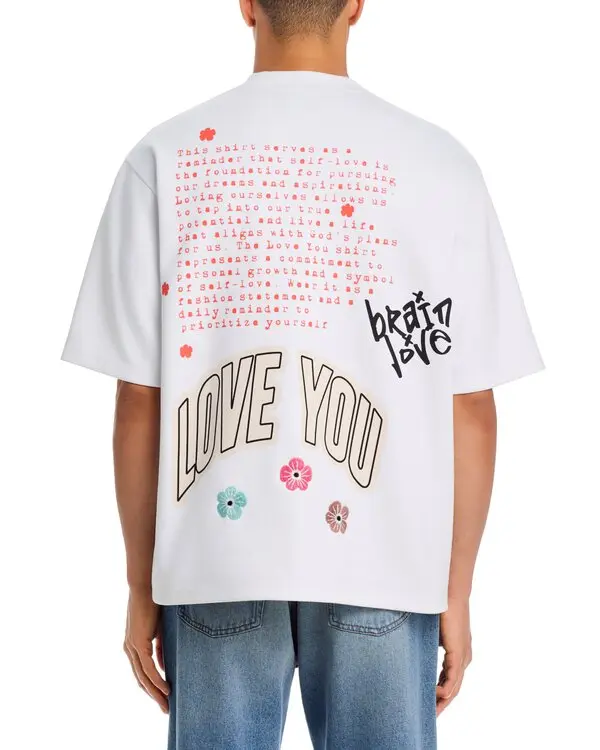 BRAIN LOVE Boxy Fit Love You Logo T-shirt