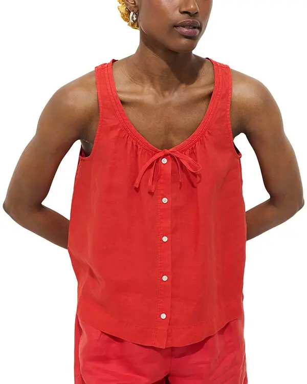 ALEX MILL Sidney Linen Tank Top - Chili