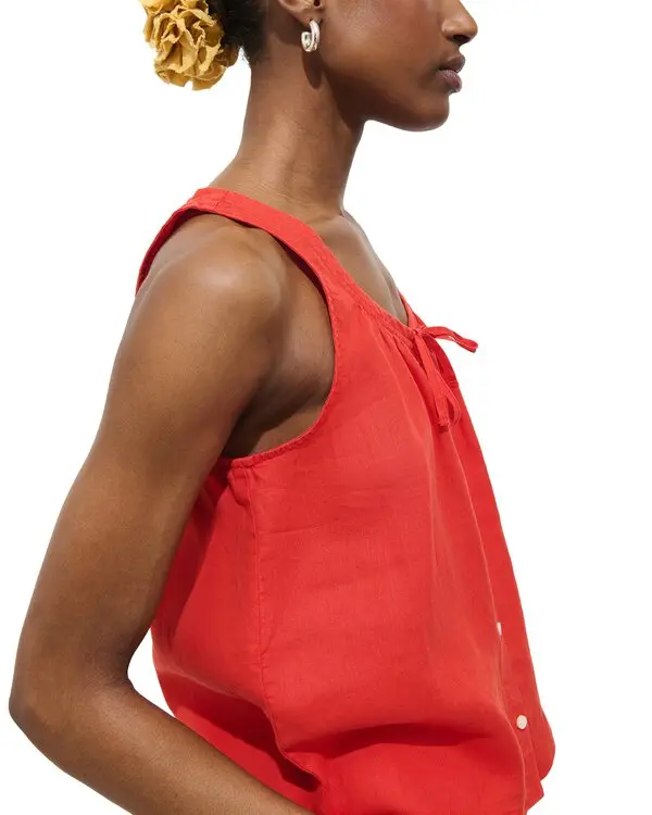 ALEX MILL Sidney Linen Tank Top - Chili