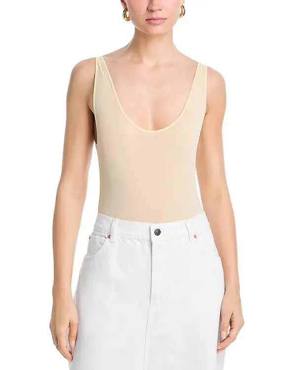 Wardrobe.NYC Mesh Tank Bodysuit - Butter