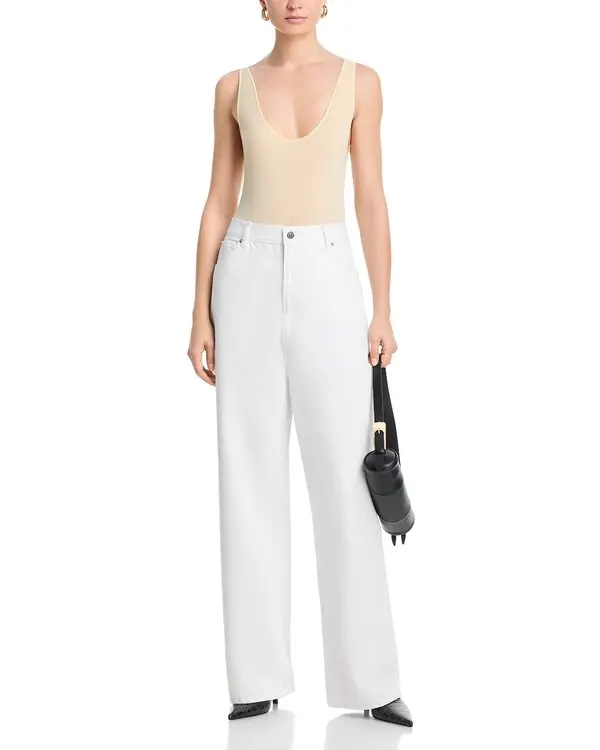 Wardrobe.NYC Mesh Tank Bodysuit - Butter