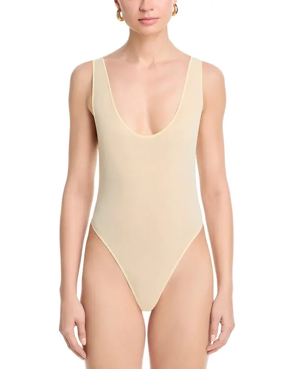 Wardrobe.NYC Mesh Tank Bodysuit - Butter
