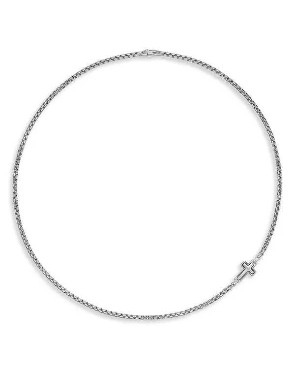 David Yurman Sterling Cross Station Necklace, 3.6mm