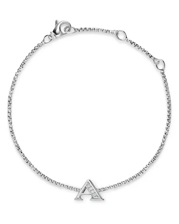 David Yurman Petite Initial Chain Bracelet - A