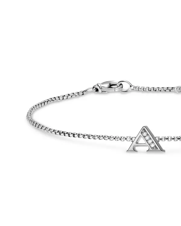 David Yurman Petite Initial Chain Bracelet - A