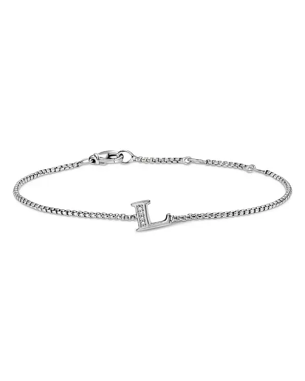 David Yurman Petite Initial Chain Bracelet - L