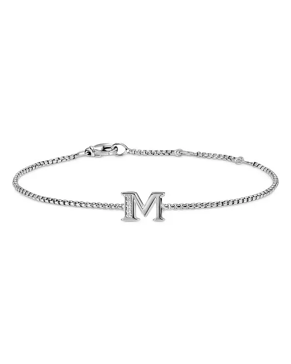 David Yurman Petite Initial Chain Bracelet - M