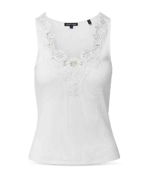 Veronica Beard Narcisa Lace Trim Tank Top