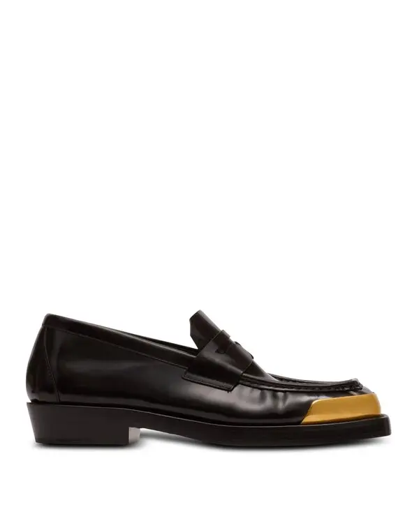 Balmain Glazed Square-toe Loafers