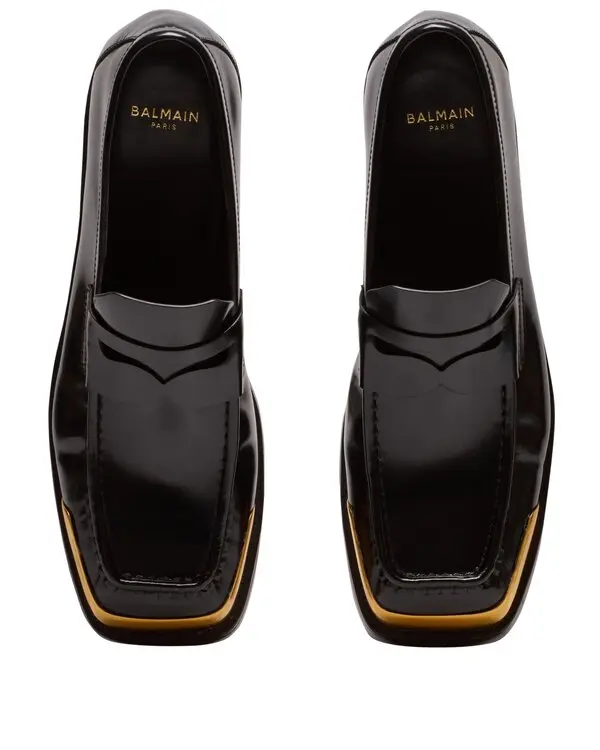 Balmain Glazed Square-toe Loafers