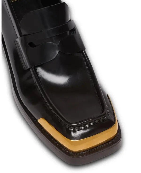 Balmain Glazed Square-toe Loafers