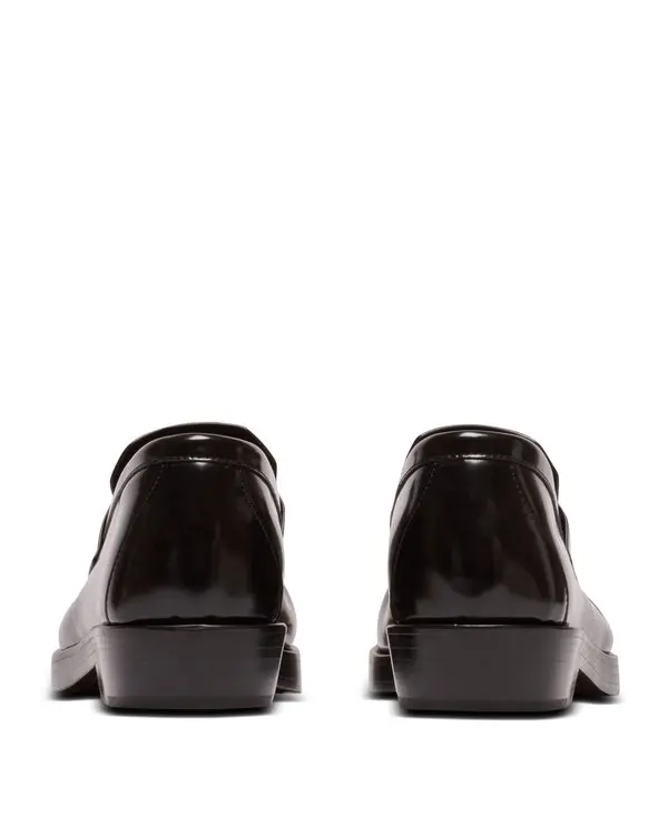 Balmain Glazed Square-toe Loafers