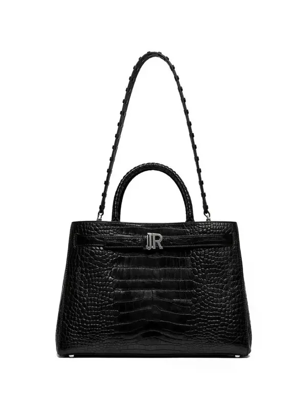 John Richmond Croc-effect Logo Plaque Tote Bag