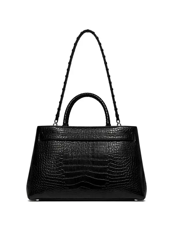 John Richmond Croc-effect Logo Plaque Tote Bag