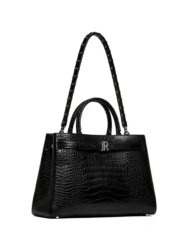 John Richmond Croc-effect Logo Plaque Tote Bag