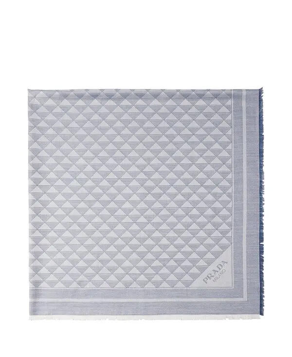 Prada Silk And Wool Shawl - Blue