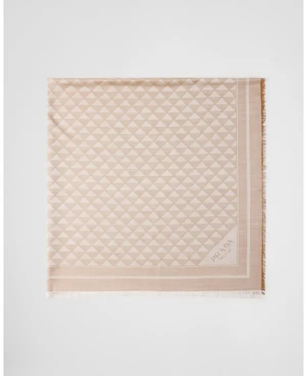Prada Silk And Wool Shawl - Brown