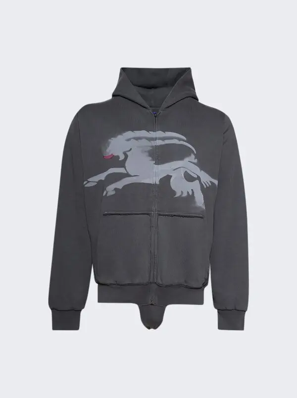 PROTOTYPES Sprayed Goat Hoodie Romper - Black