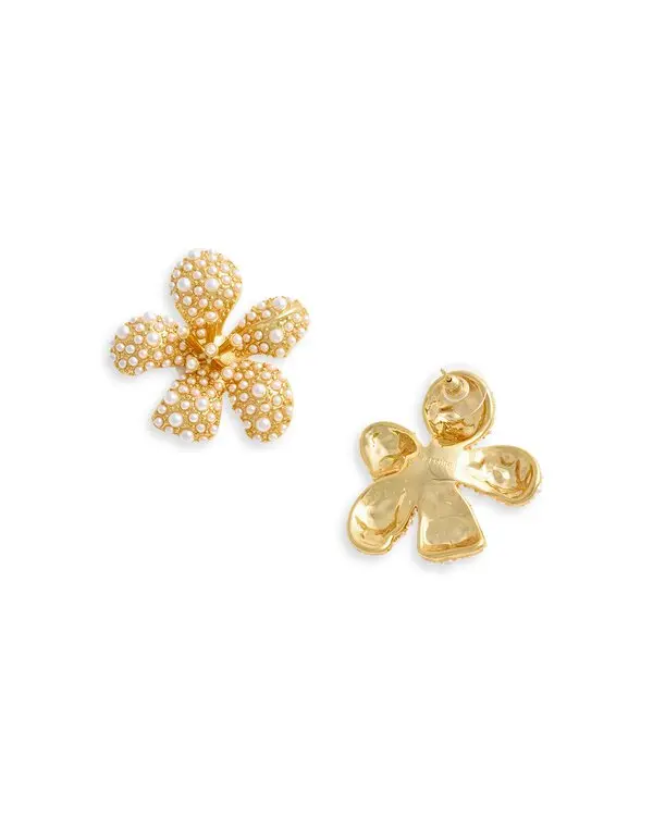 SELF-PORTRAIT Imitation Pearl Flower Earrings