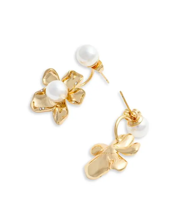 SELF-PORTRAIT Flower Imitation Pearl Jacket Earrings